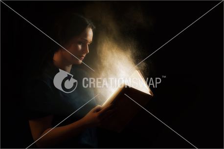Media - Reading a glowing Bible | CreationSwap