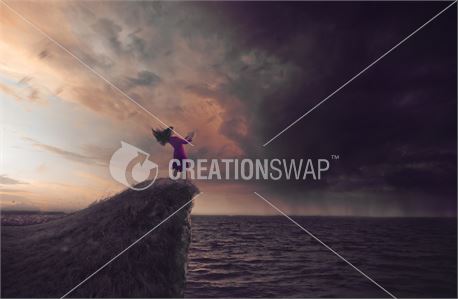 Media - Woman reading during storm | CreationSwap