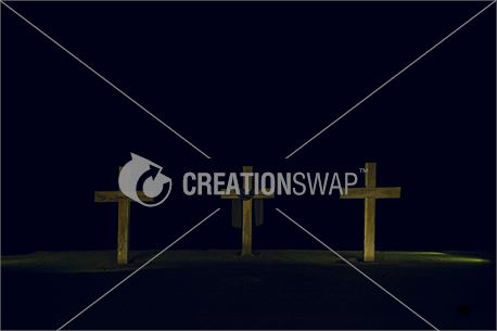 Media - Three crosses at night | CreationSwap