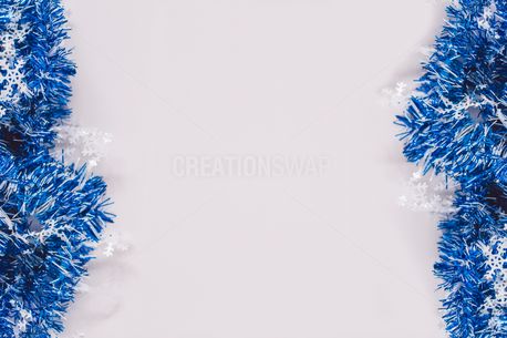 Media - blue tinsel garland border | CreationSwap