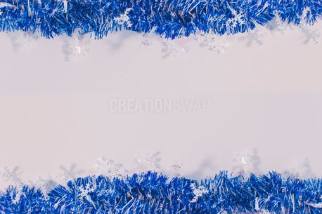 Media - blue tinsel garland border | CreationSwap